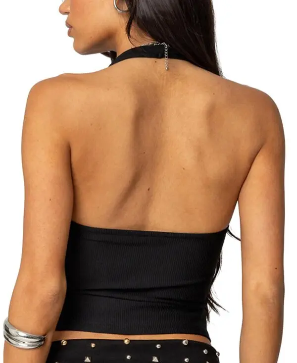 EDIKTED Kiana Ribbed Halter Top