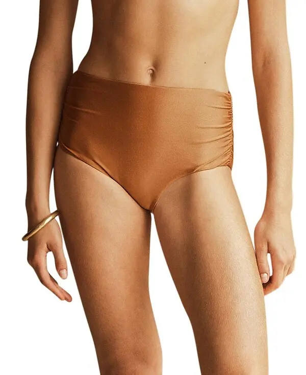 AUR OCEA Gathered Bikini Brief - Caramel