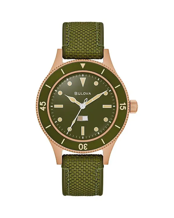 Bulova Mil-ships Bronze Watch, 41mm - Green/green