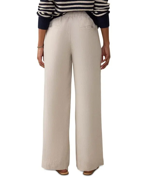Faherty Brand Sun Strider Wide Leg Linen Pants