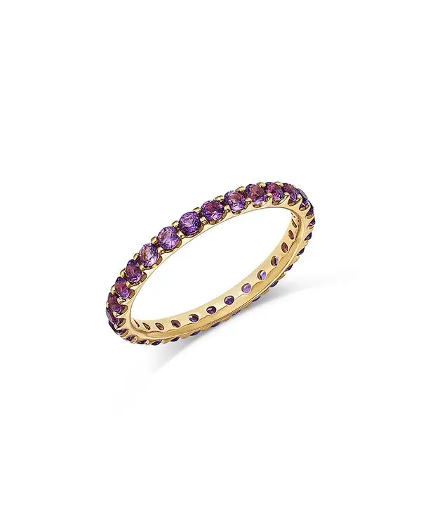 Bloomingdale'S Stackable 14k Yellow Gold Eternity Ring - Amethyst/gold
