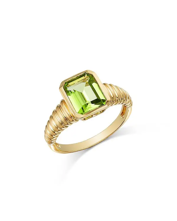Bloomingdale'S Peridot Ring In 14k Yellow Gold - Green/gold