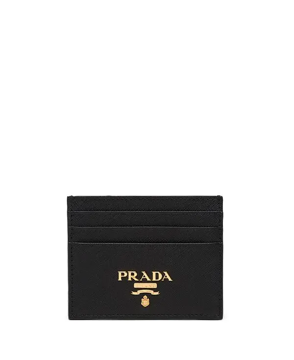 Prada Saffiano Leather Card Holder - Black