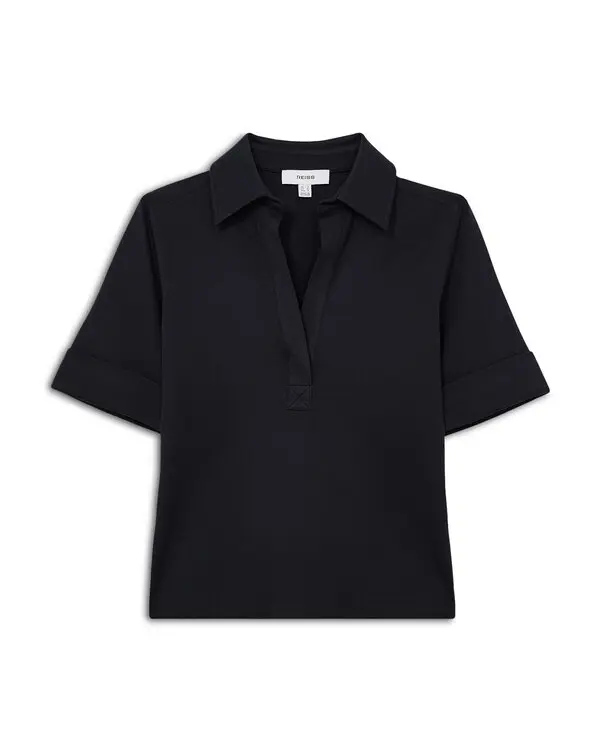 REISS Astrid Open Collar Top