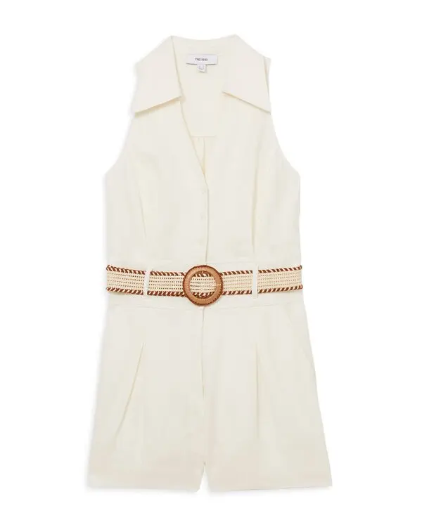 REISS Anjie Linen Romper