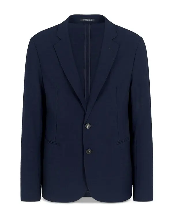 Emporio Armani Regular Fit Seeksucker Single Breasted Blazer