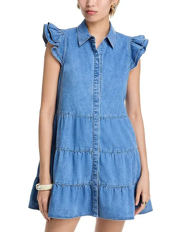 Alice + Olivia Alice And Oliva Jem Denim Mini Dress - Light Chambray