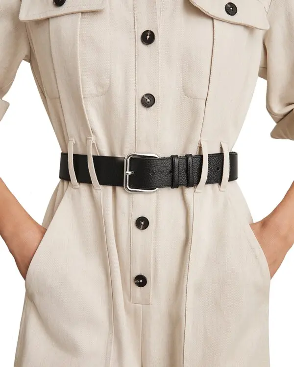 REISS Robyn Roller Buckle Leather Belt
