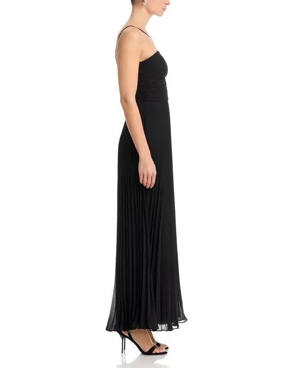 Aqua V-neck Chiffon Dress - Black