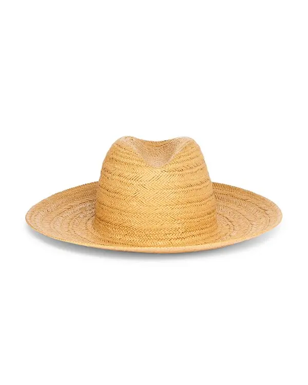 Vince Herringbone Panama Hat - Camel