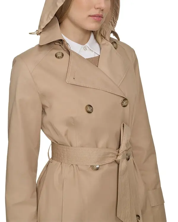 Cole Haan Hooded Trench Coat Khaki Editorialist