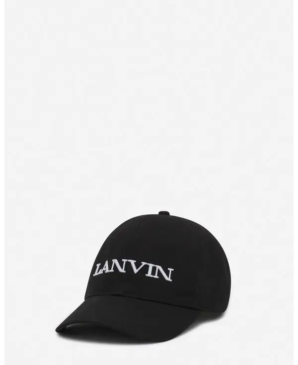 LANVIN Embroidered Logo Cotton Baseball Cap - Black