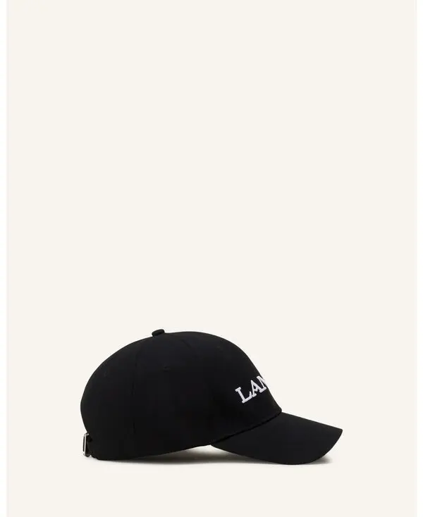 LANVIN Embroidered Logo Cotton Baseball Cap - Black