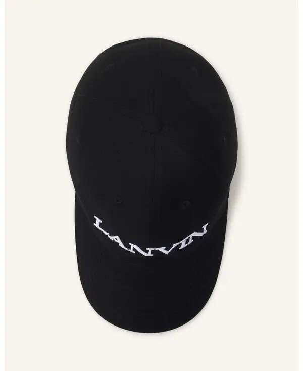 LANVIN Embroidered Logo Cotton Baseball Cap - Black