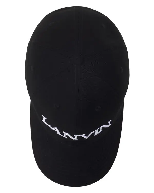 LANVIN Embroidered Logo Cotton Baseball Cap - Black