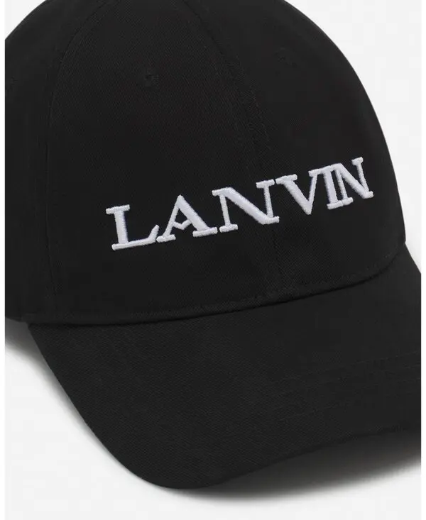 LANVIN Embroidered Logo Cotton Baseball Cap - Black