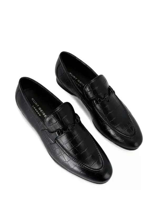 Kurt Geiger Alton Crocodile-embossed Loafers - Black