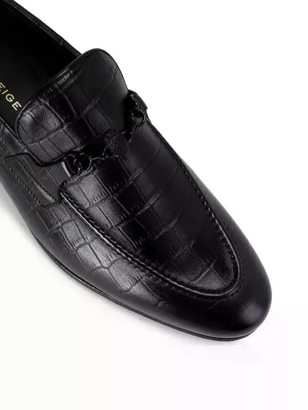 Kurt Geiger Alton Crocodile-embossed Loafers - Black