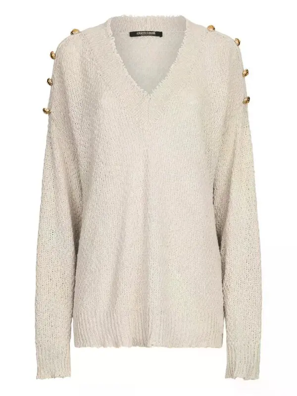 Roberto Cavalli Button-detail Knitted Sweater