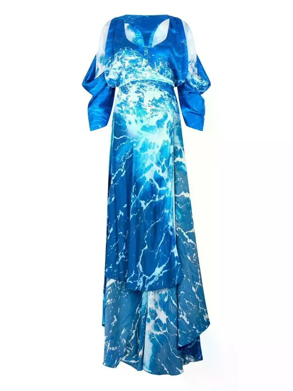 Roberto Cavalli Graphic-print Maxi Dress - Blue