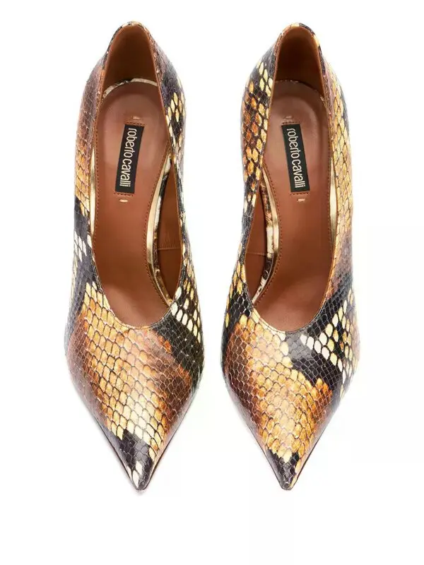 Roberto Cavalli Snake-embossed High-heel Pumps