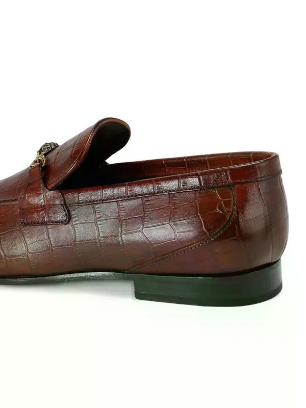 Kurt Geiger Alton Croc-Embossed Loafers - Brown | Editorialist