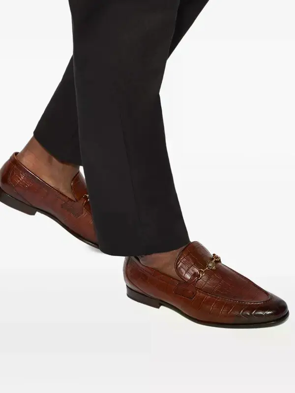 Kurt Geiger Brown Croc-Embossed Penny Loafers Kurt Geiger Alton Croc-Embossed Loafers - Brown | Editorialist main image 3