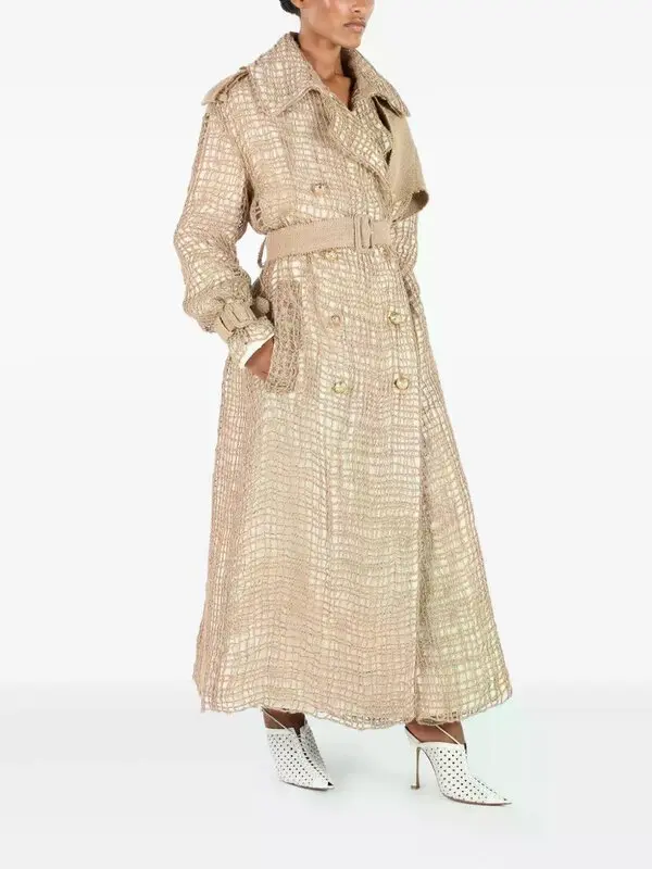 Roberto Cavalli Jute-panel Trench Coat
