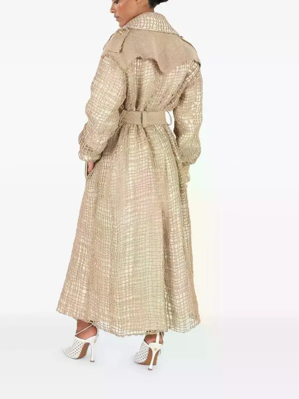 Roberto Cavalli Jute-panel Trench Coat