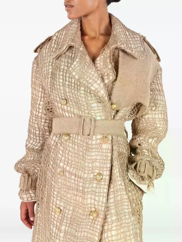 Roberto Cavalli Jute-panel Trench Coat