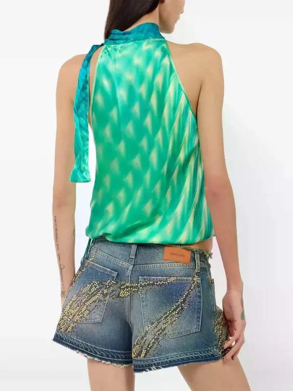 Roberto Cavalli Graphic-print Silk Top