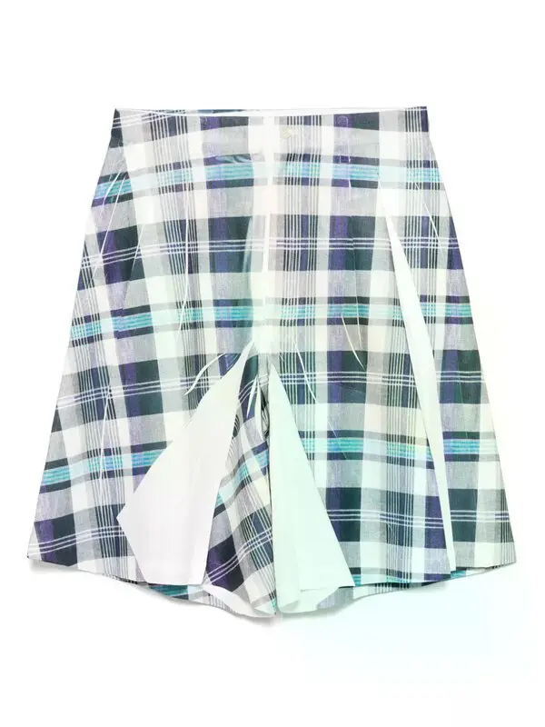 Comme Des Garçons Tartan Overprint Shorts - White