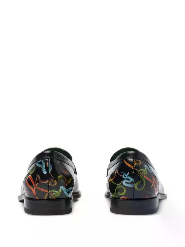SCAROSSO Graphic-print Loafers - Black