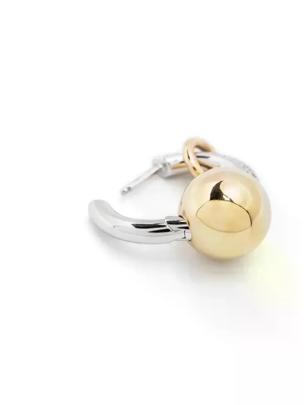RAINBOW K 14k Gold And Diamond Hoop Earring