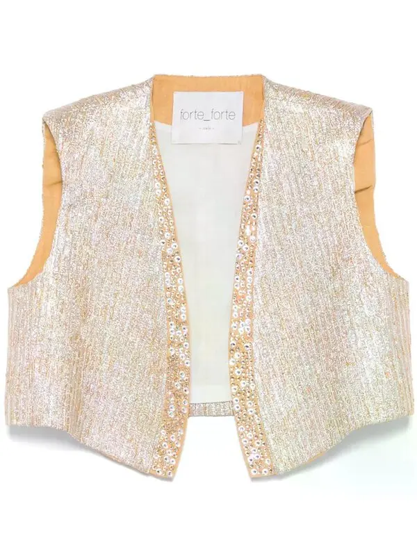 FORTE_FORTE Crystal-embellished Waistcoat - Gold