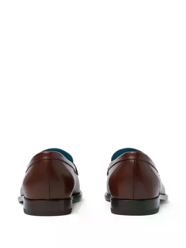 SCAROSSO Leather Slip-on Loafers - Brown