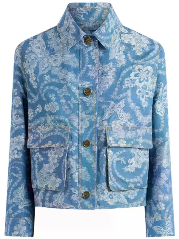 Etro Denim Jacquard Jacket - Blue