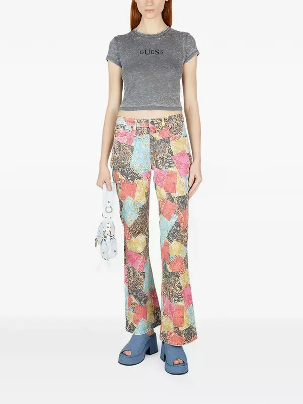 Guess Printed Flared Jeans