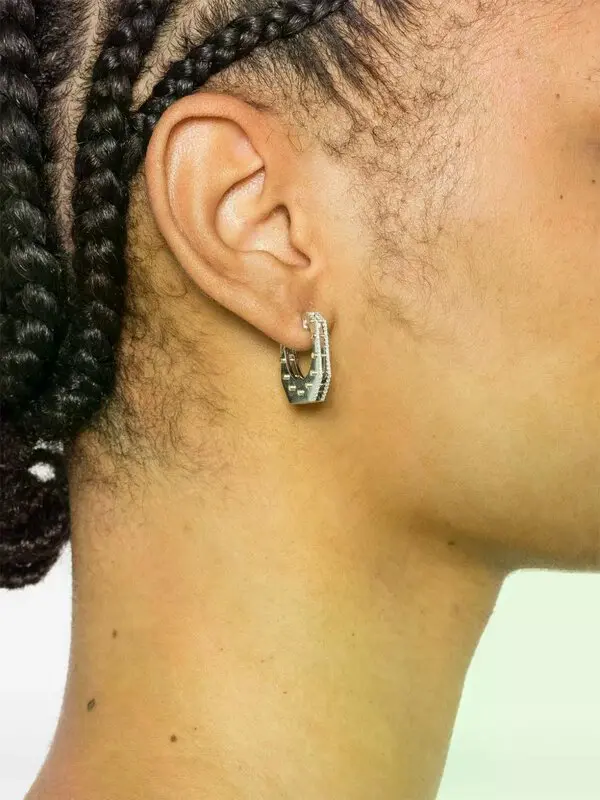 RAINBOW K 14k Gold Diamond Nano Cyborg Hoop Earring