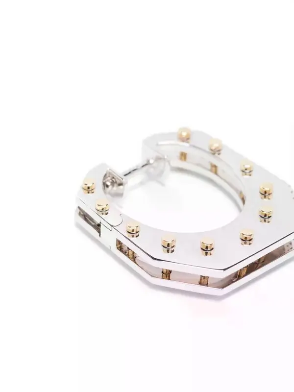 RAINBOW K 14k Gold Diamond Nano Cyborg Hoop Earring