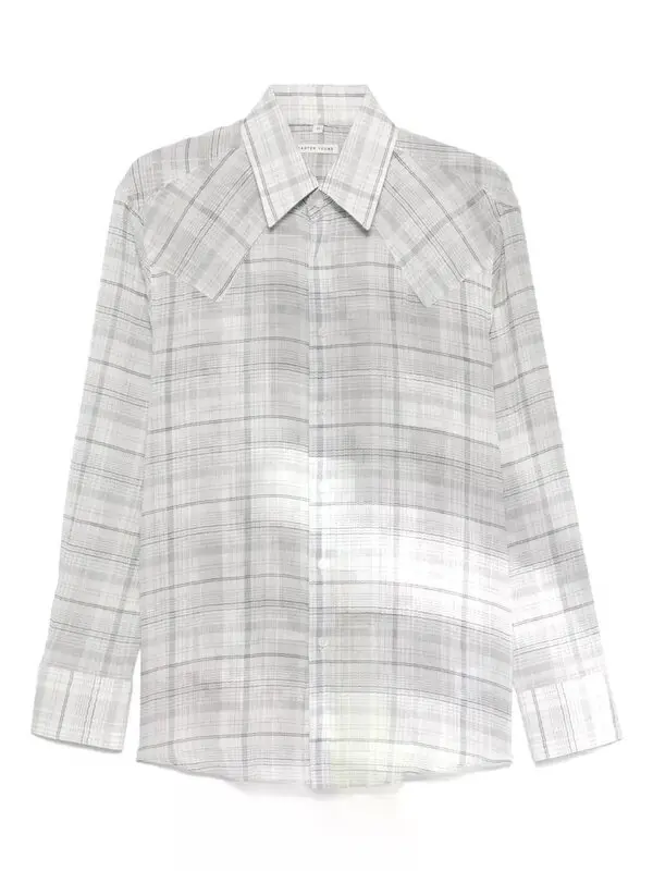 CARTER YOUNG Checked Shirt - Neutrals