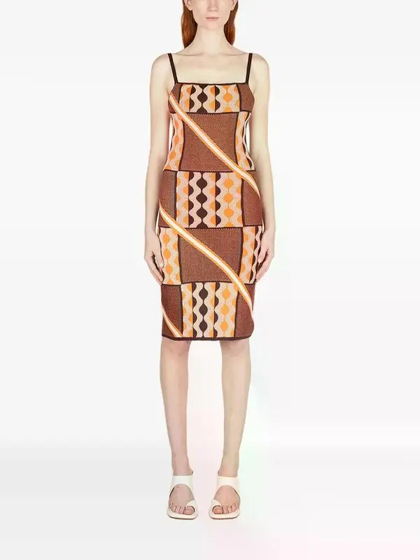 Ahluwalia Taffi Midi Dress - Brown