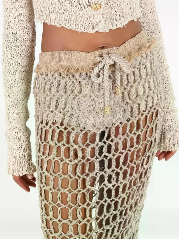 Roberto Cavalli Crochet-knit Midi Skirt