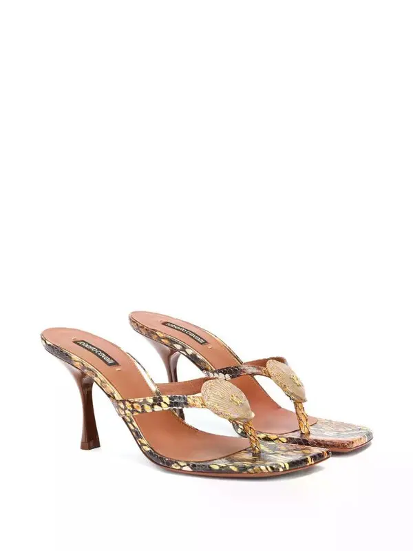Roberto Cavalli Snake-print Heeled Sandals