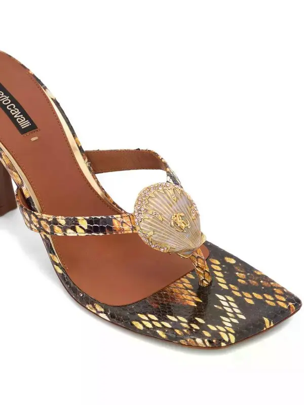 Roberto Cavalli Snake-print Heeled Sandals
