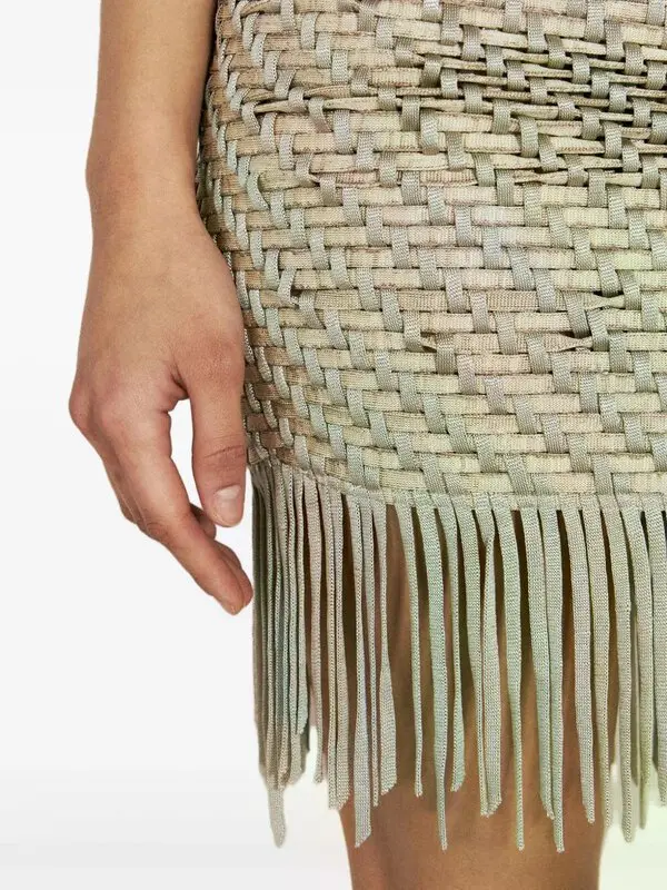 ISA BOULDER Fringed-hem Mini Skirt