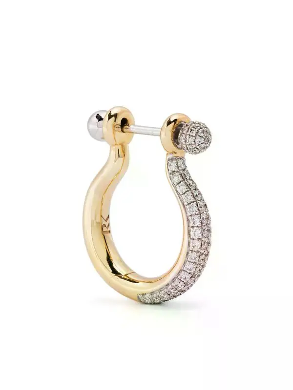 RAINBOW K 14k And Diamond Hoop Earring - Gold