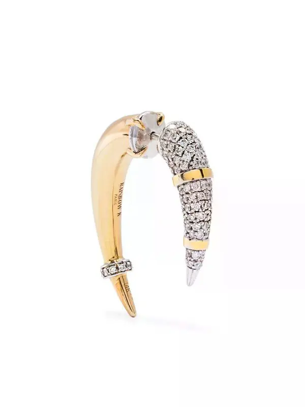 RAINBOW K 14k Diamond Horn Earring - Gold