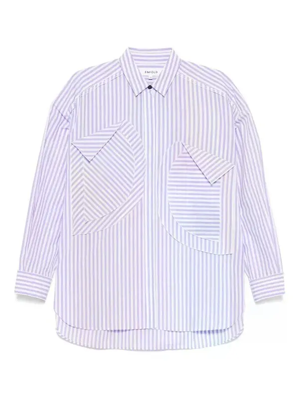 ENFOLD Applique Striped Shirt