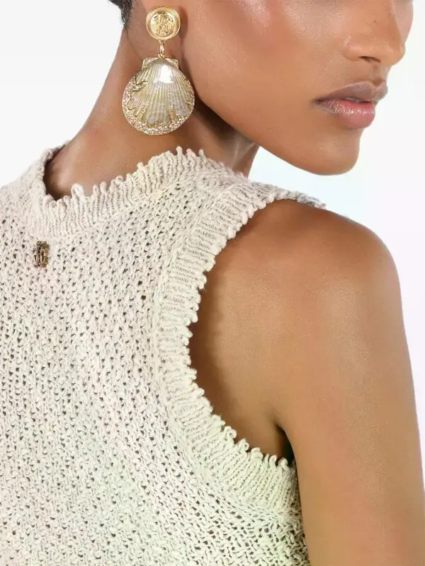 Roberto Cavalli Shell Drop Earrings